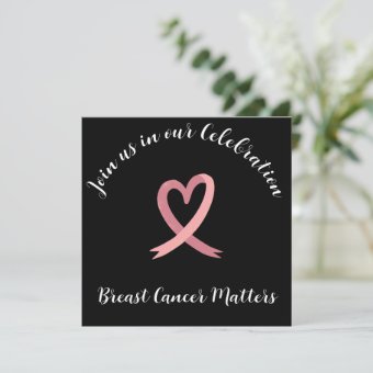 Vibrant Breast Cancer Pink Ribbon Party Invitation | Zazzle