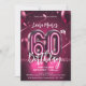 Vibrant Chic Neon Pink 60th Birthday Celebration Invitation | Zazzle