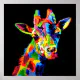 Vibrant color Giraffe Poster | Zazzle