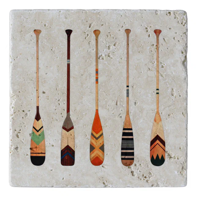 Vibrant color oars designs trivet | Zazzle