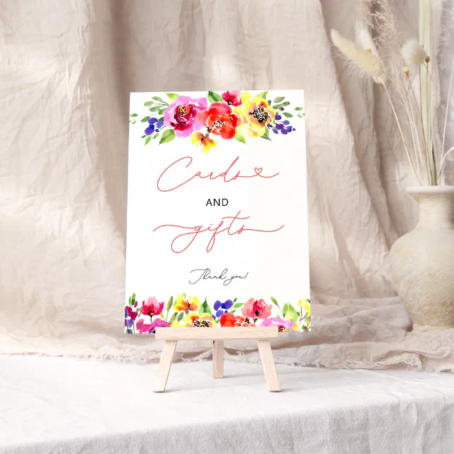 Vibrant Colorful Floral Cards and Gifts Poster | Zazzle
