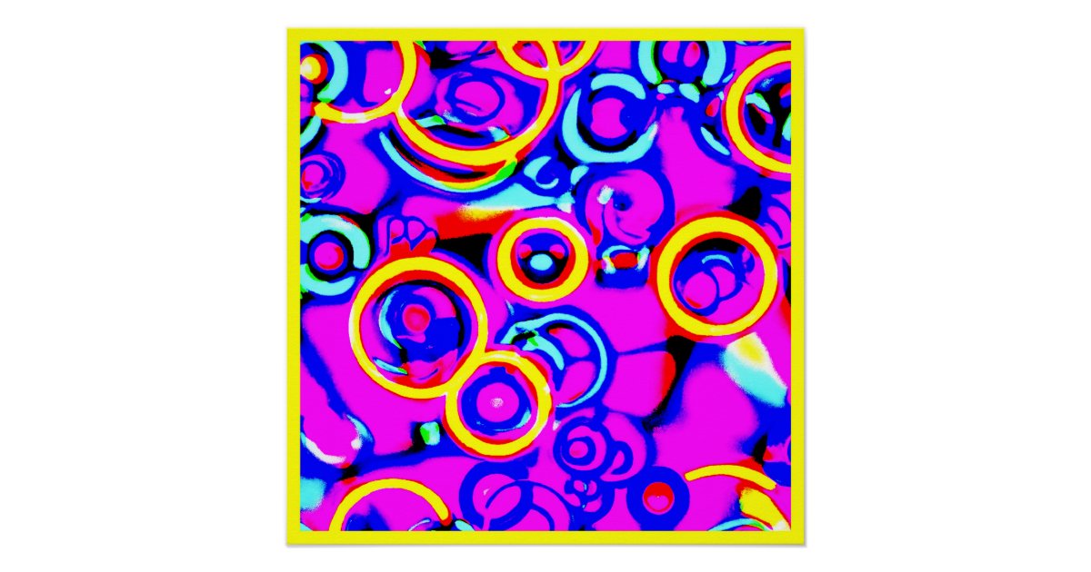Vibrant Colorful Neon Pattern Poster | Zazzle