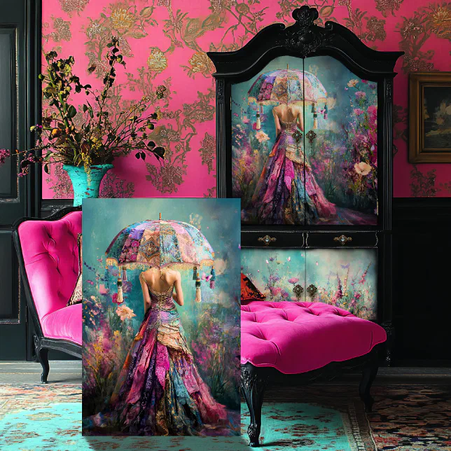Vibrant Dreams, Floral Fantasy Portrait Art Tissue Paper | Zazzle
