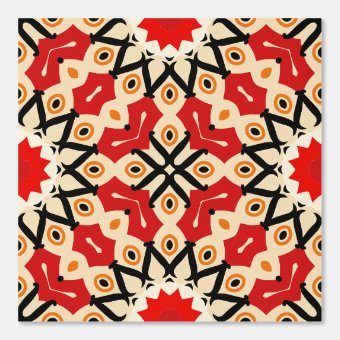Vibrant Ethnic African Red Black Cream Geometric Wallpaper | Zazzle