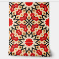 Vibrant Ethnic African Red Black Cream Geometric Wallpaper | Zazzle