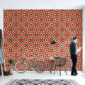 Vibrant Ethnic African Red Black Cream Geometric Wallpaper | Zazzle