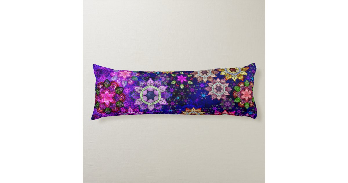 Vibrant Exploding Watercolor Mandalas Body Pillow | Zazzle