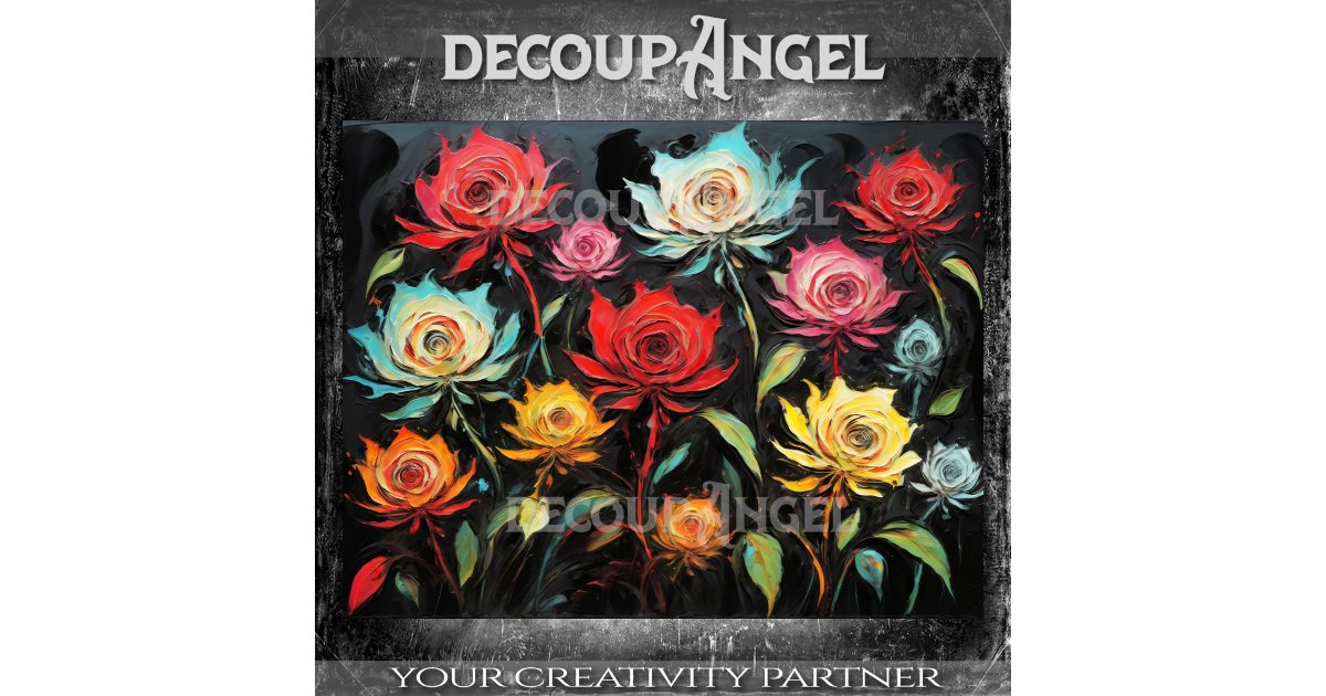 Vibrant Flowers in Modern Art -Decoupage- Tissue Paper | Zazzle