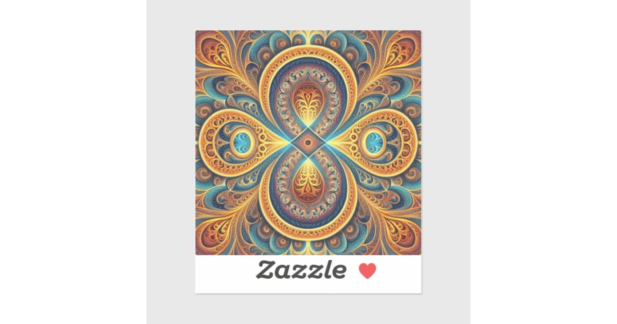 Vibrant Fractal Art Sticker | Zazzle