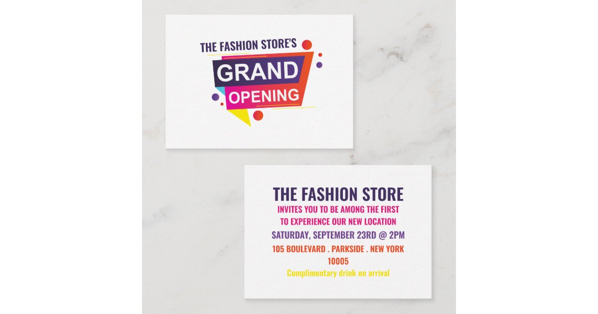 Vibrant Grand Opening Ceremony Card | Zazzle
