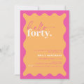 Vibrant Hello Forty 40th Birthday Party Invitation | Zazzle