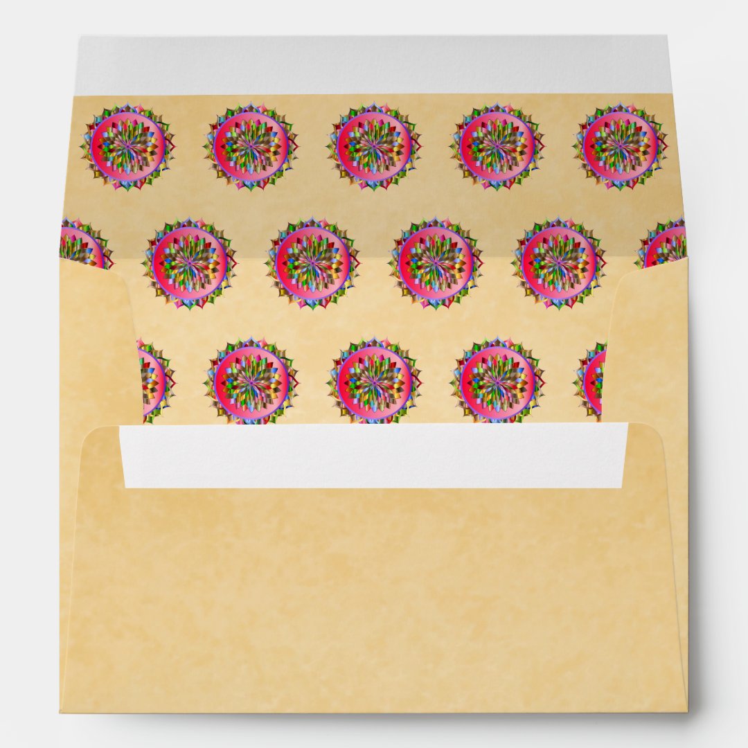 Vibrant Mandala Pattern Ethnic Indian Wedding Envelope | Zazzle