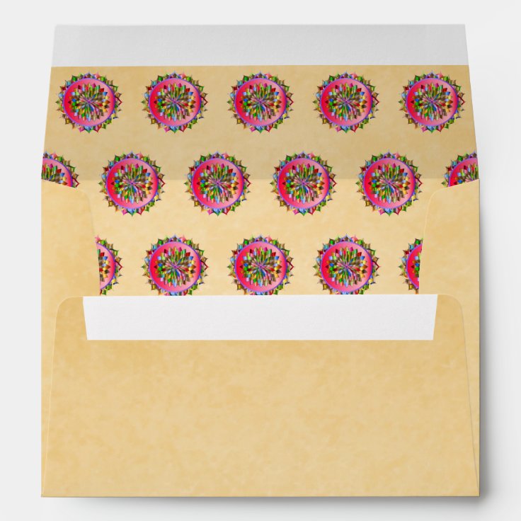 Vibrant Mandala Pattern Ethnic Indian Wedding Envelope | Zazzle