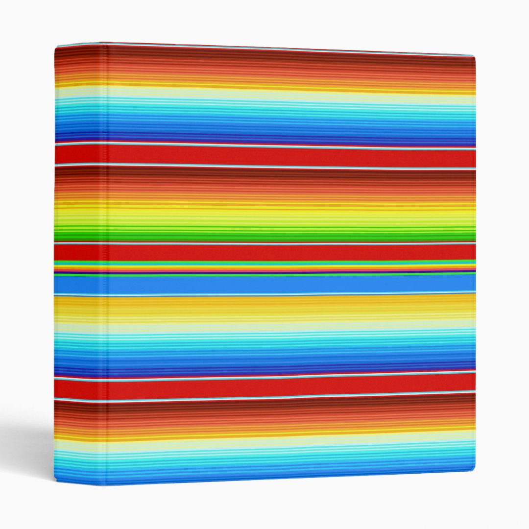 Vibrant Mexican Blanket Traditional Spanish Serape 3 Ring Binder | Zazzle
