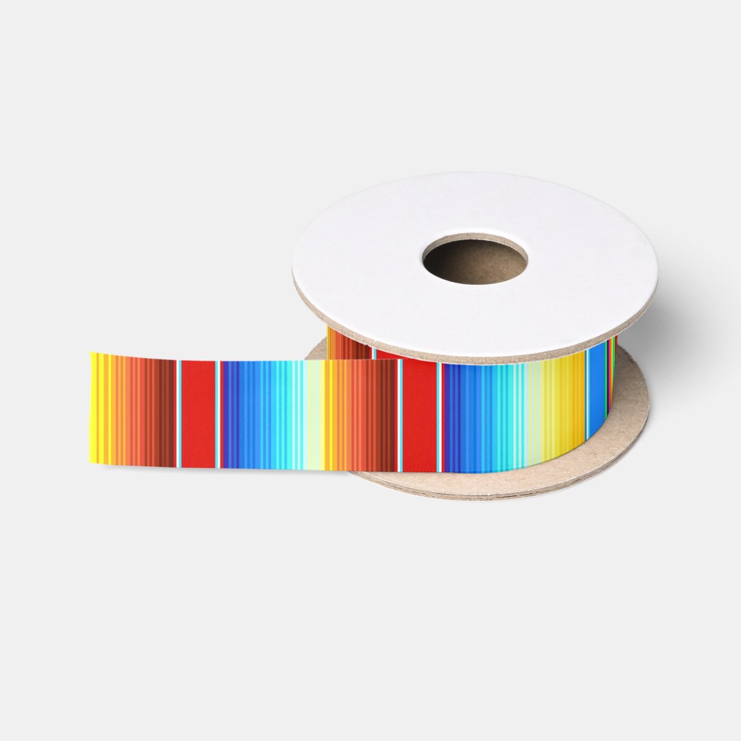 Vibrant Mexican Blanket Traditional Spanish Serape Satin Ribbon | Zazzle