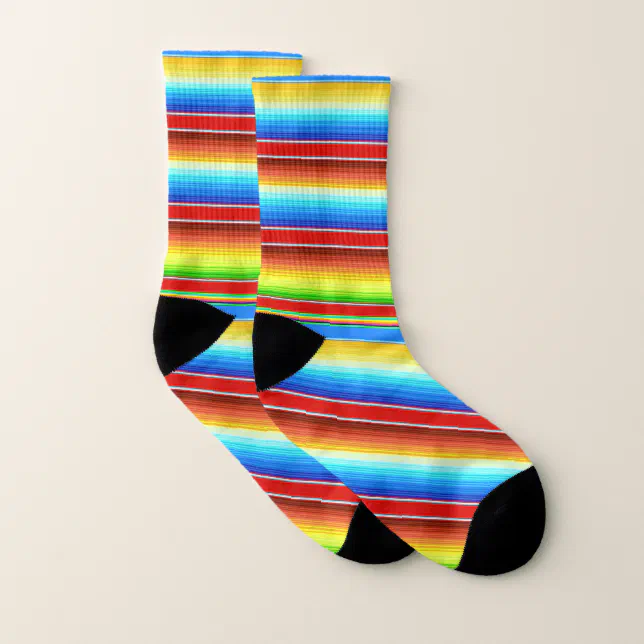Vibrant Mexican Blanket Traditional Spanish Serape Socks | Zazzle