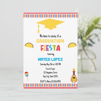 Vibrant Mexican Fiesta Graduation Party Invitation | Zazzle