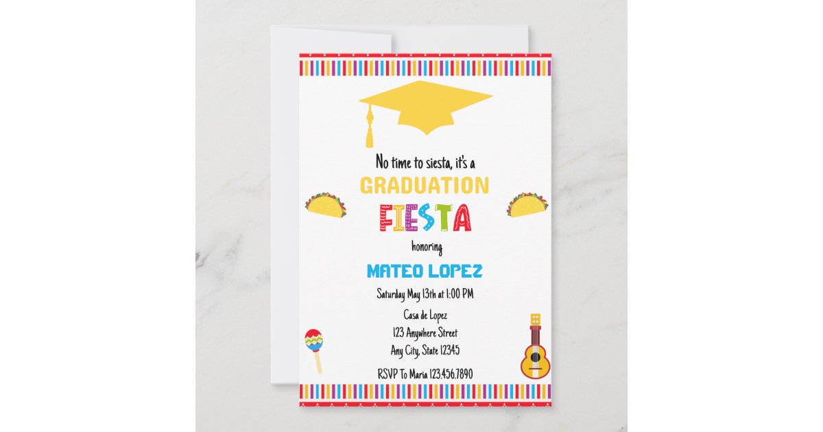 Vibrant Mexican Fiesta Graduation Party Invitation | Zazzle