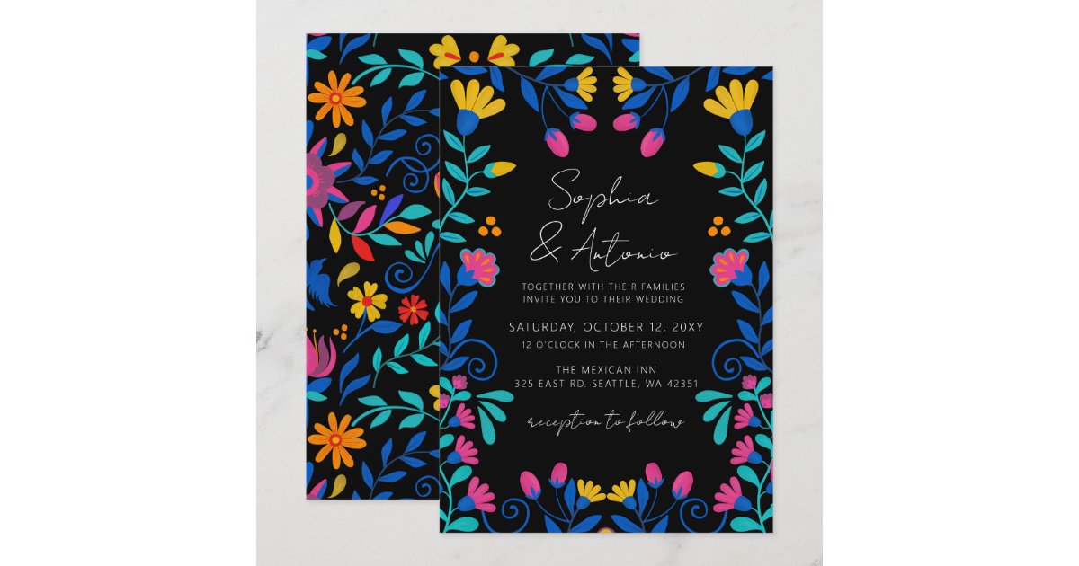 Vibrant Mexican Floral Fiesta Wedding Invitation | Zazzle
