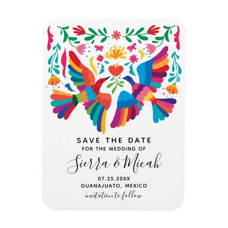 Vibrant Mexican Inspired Save The Date Magnet | Zazzle