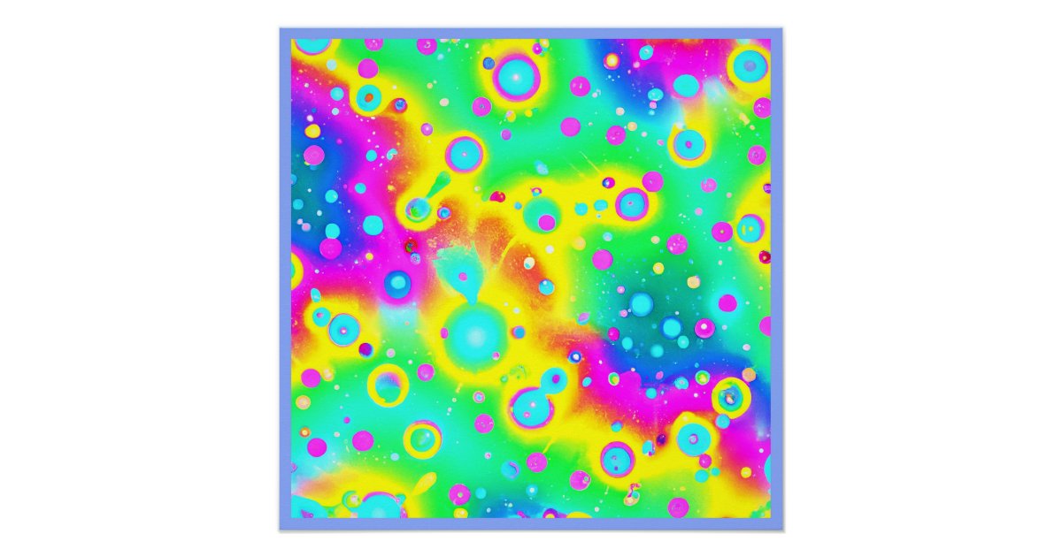 Vibrant Neon Blaze Pattern Poster | Zazzle