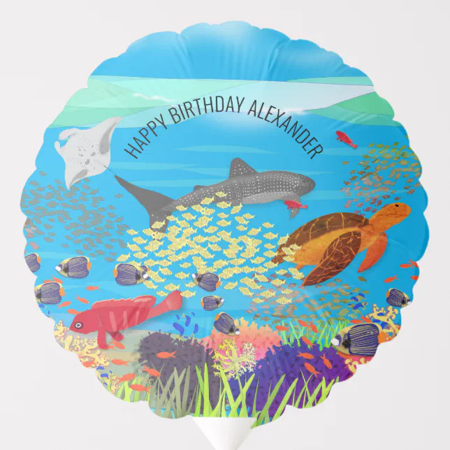 Vibrant Ningaloo Coral Reef Inspired Balloon | Zazzle