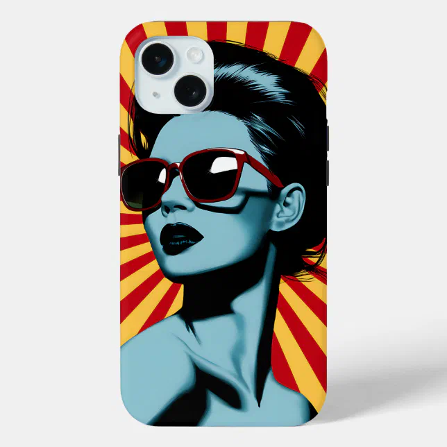 Vibrant Pop Art Woman Portrait Case-Mate iPhone Case | Zazzle