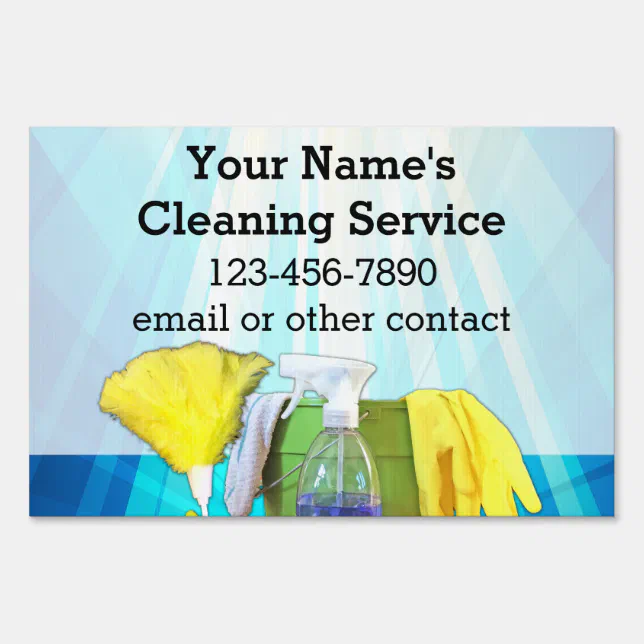 Vibrant Rays Custom Cleaning Service Business Yard Sign | Zazzle