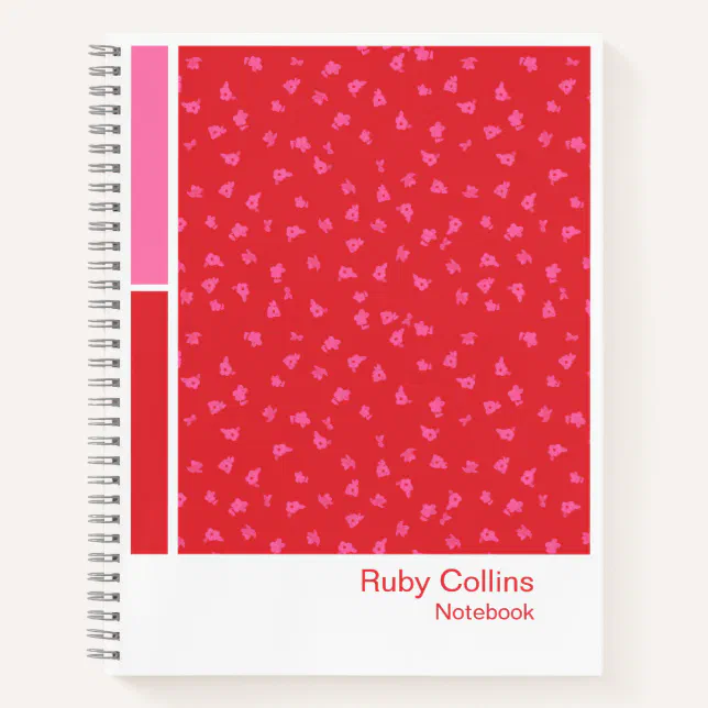 Vibrant Red Floral Vertical Palette Notebook | Zazzle