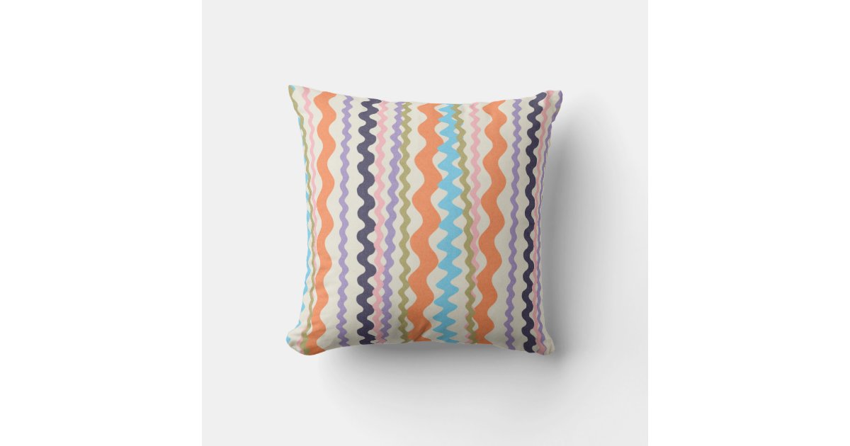 Vibrant Ric Rac Throw Pillow | Zazzle