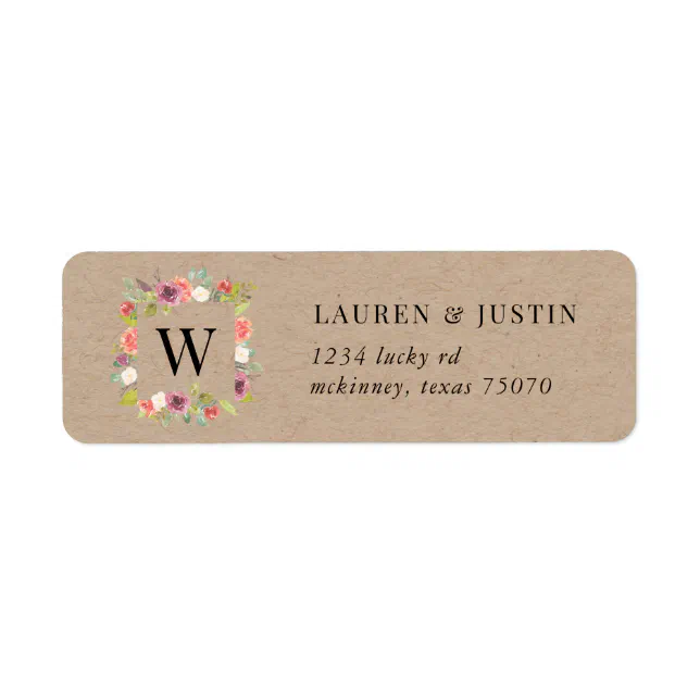 Vibrant Rustic Summer Floral Return Address Label | Zazzle