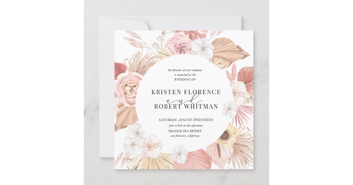Vibrant Rustic Summer Floral Wedding Invitation | Zazzle
