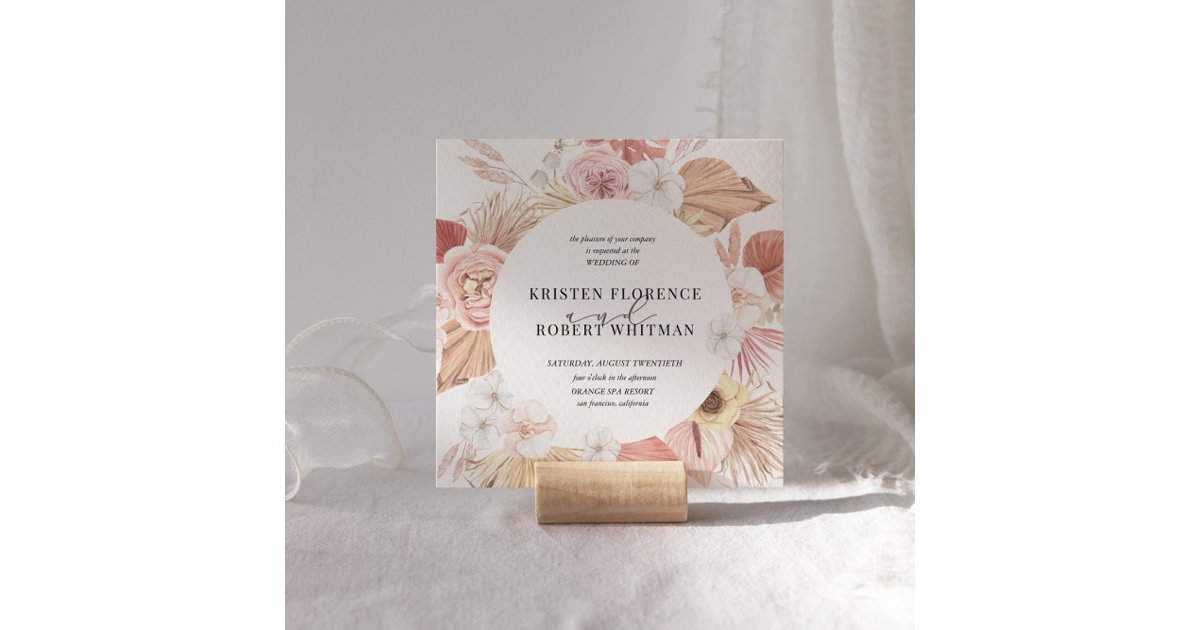 Vibrant Rustic Summer Floral Wedding Invitation | Zazzle