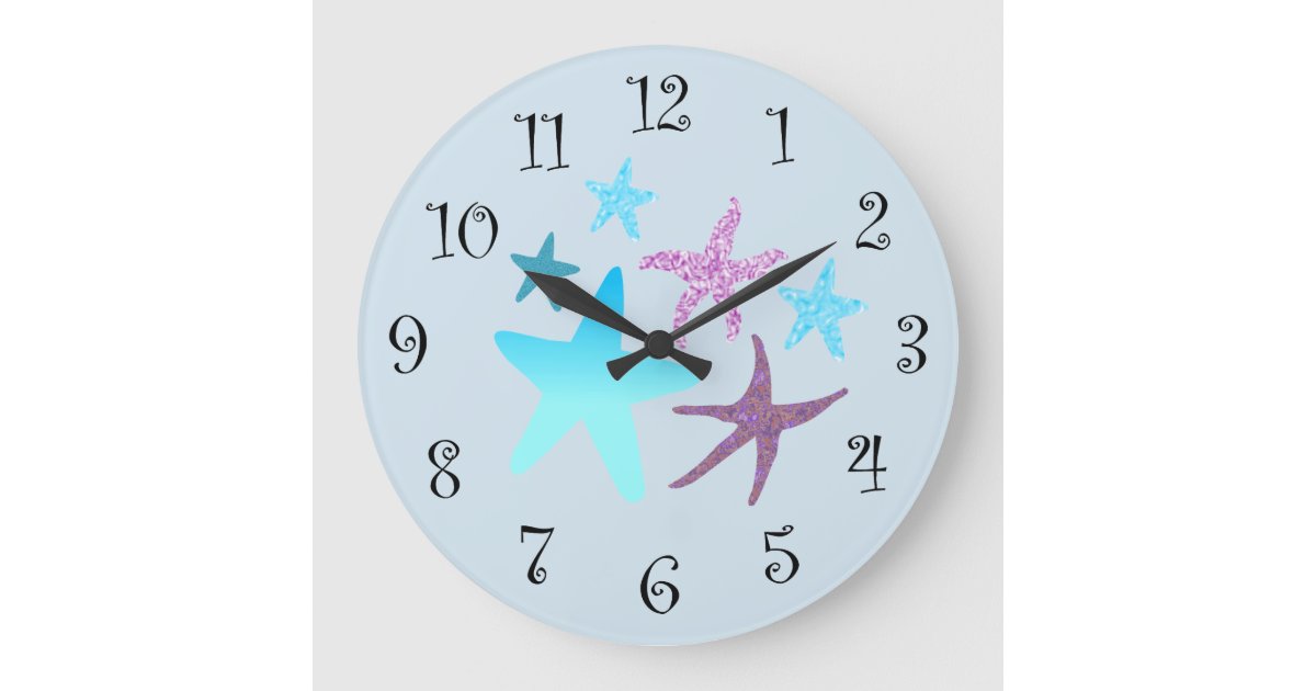 Vibrant Starfish Clock | Zazzle