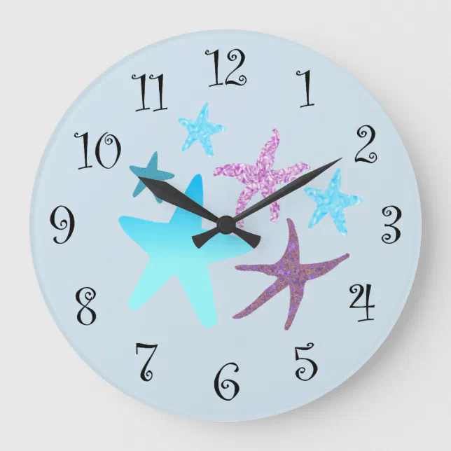 Vibrant Starfish Clock | Zazzle