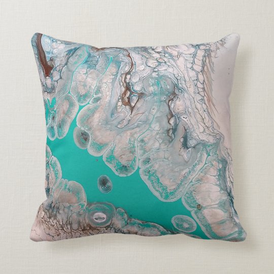 Vibrant Stone Marble Look Fluid Acrylic Art Throw Pillow | Zazzle.com
