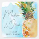 Vibrant Tropical Pineapple Watercolor Wedding Square Sticker | Zazzle