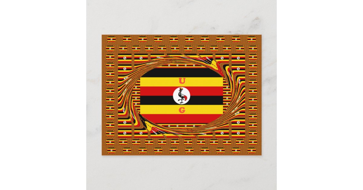 Vibrant Uganda Flag-Inspired Art Postcard | Zazzle