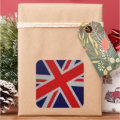 Vibrant Union Jack on Carbon Fiber Style Print Square Sticker | Zazzle