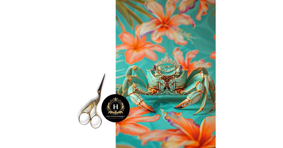 Vibrant Vintage Floral King Crab Decoupage Tissue Paper | Zazzle