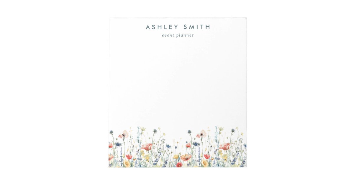 Vibrant Wildflower Business Notepad | Zazzle