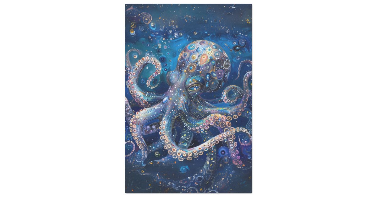 Vibrantly Colored Octopus Decoupage Tissue Paper | Zazzle