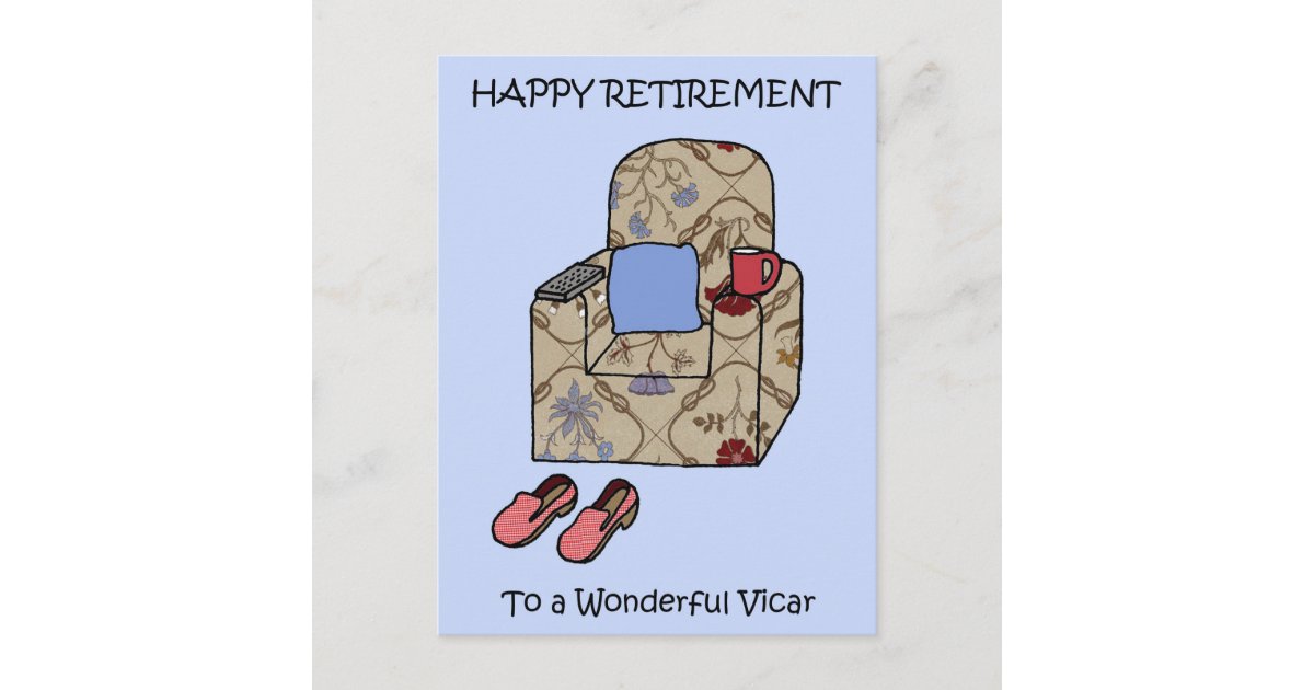 Vicar Happy Retirement Postcard | Zazzle