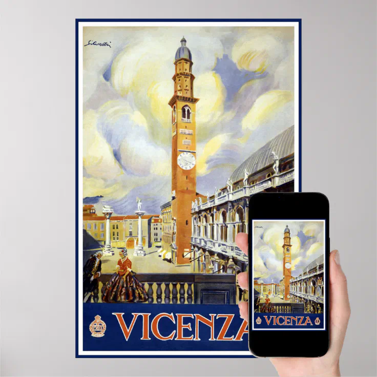 Vicenza Italy Vintage Travel Poster | Zazzle