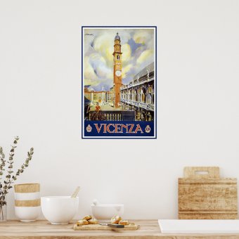Vicenza Italy Vintage Travel Poster | Zazzle