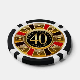 Vic's 40th Bday Poker Chips | Zazzle