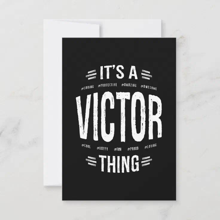 Victor Personalized Name Birthday Gift RSVP Card | Zazzle