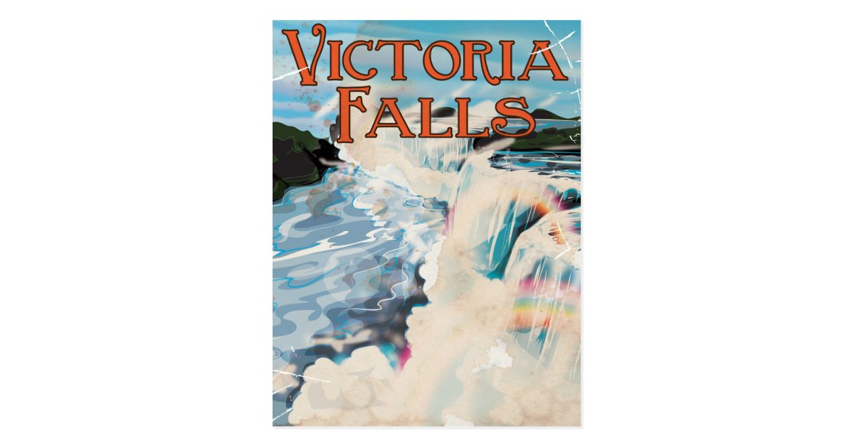 Victoria Falls Vintage travel poster Postcard | Zazzle.com