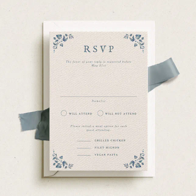 Victoria Formal Portrait Wedding RSVP Card | Zazzle