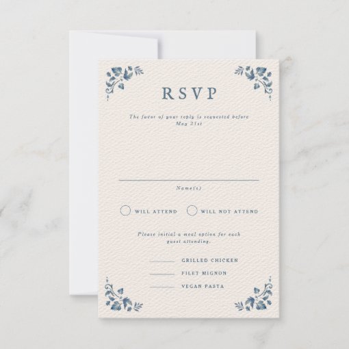 Victoria Formal Portrait Wedding RSVP Card | Zazzle